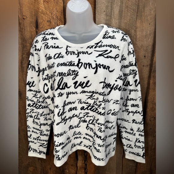 Karl Lagerfeld | Sweaters | Karl Lagerfield French Script Sweater Size ...